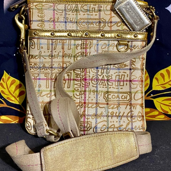Coach | Bags | Rare Coach Metallic Graffiti Crossbody Shoulderbag ...